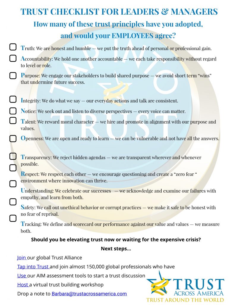 Leadership Trust Test 820- Trust Across America-Trust Around the World™