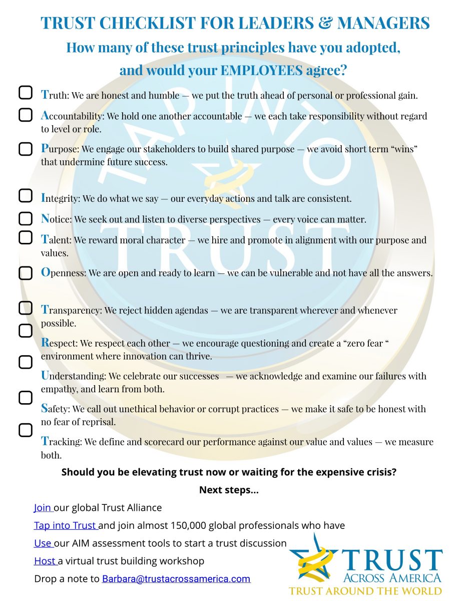 Leadership Trust Test 820- Trust Across America-Trust Around the World™